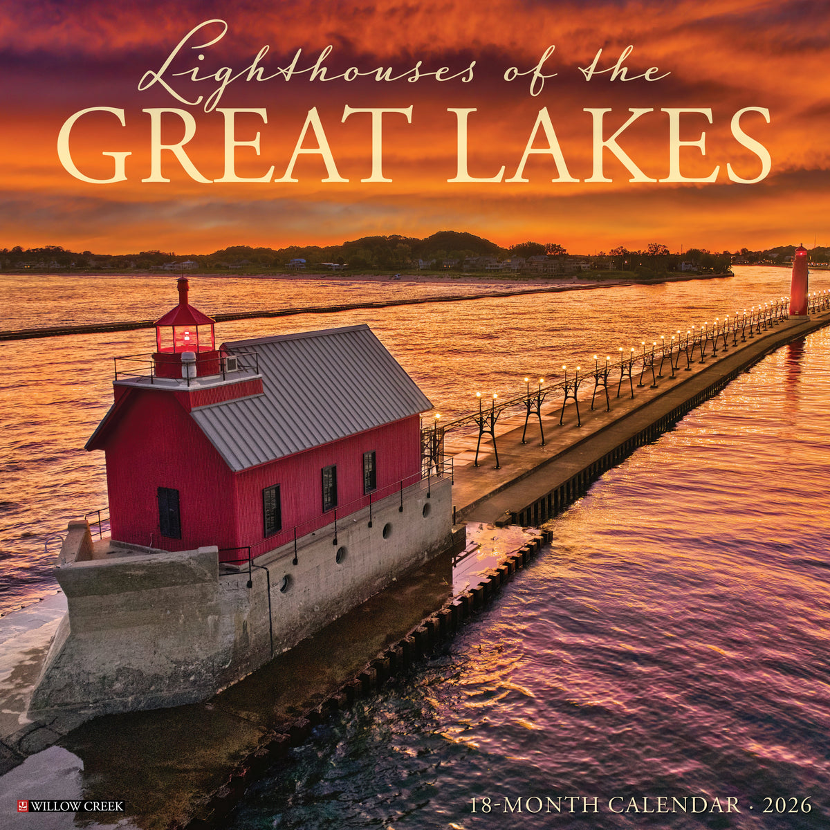Lighthouses of the Great Lakes 2026 12" x 12" Wall Calendar – Willow Creek Press